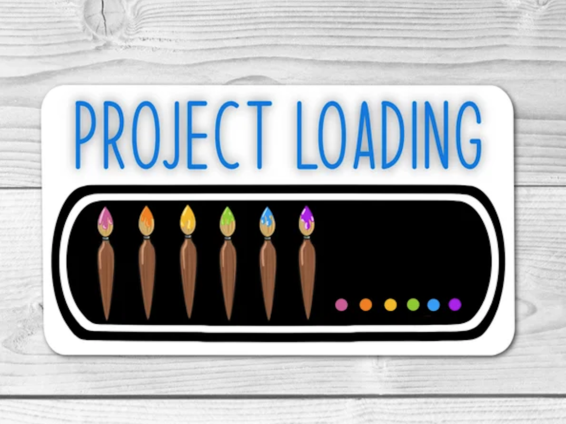 Project Loading Sticker | Pottery N Paint Cafe Shop
